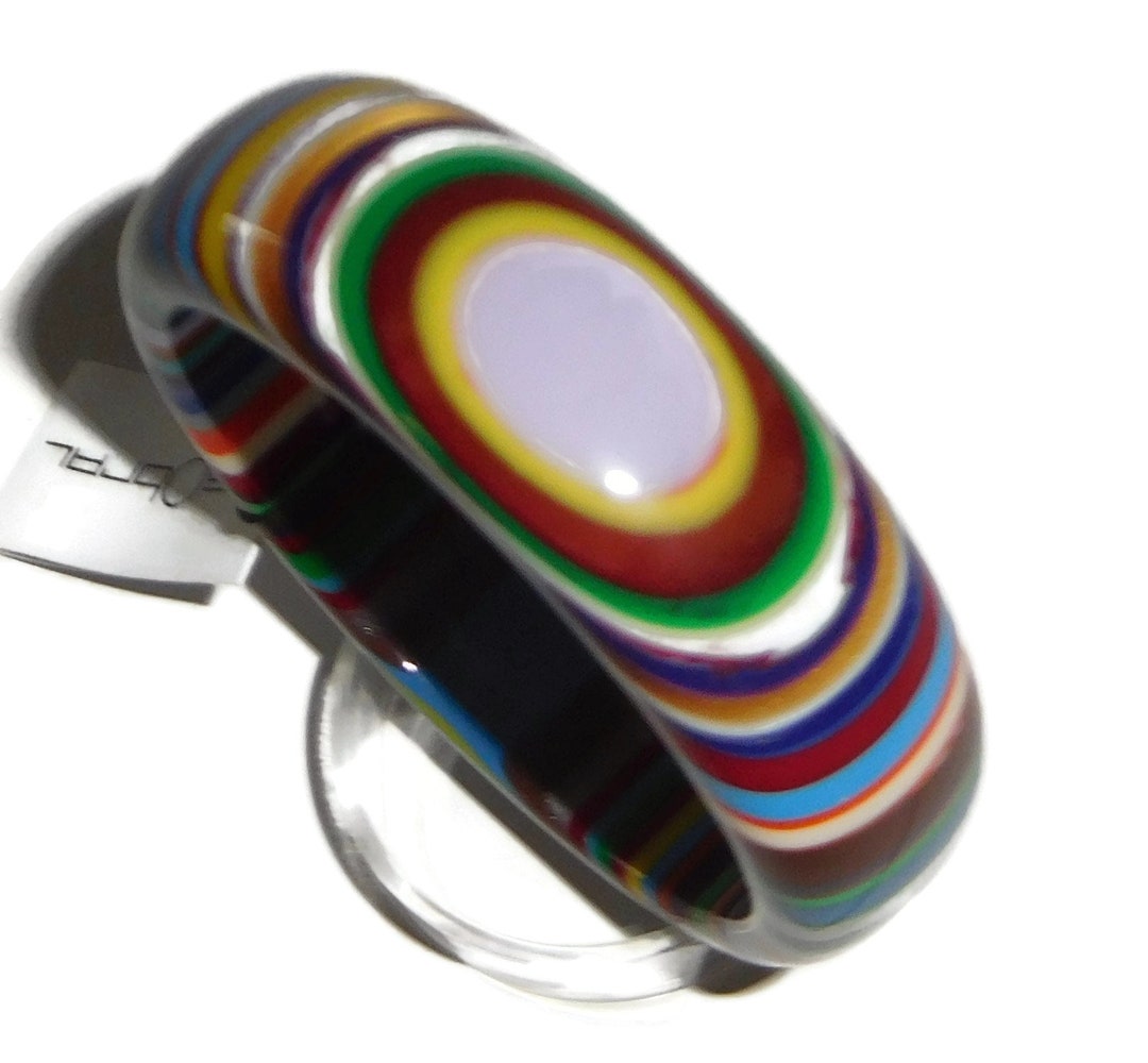Sobral Rainbow Stripes & Eye Pop Art Day PB24 Artist Made Bangle ...