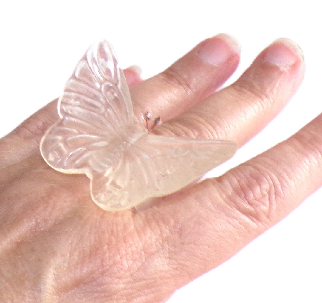 Sobral Large Detailed Clear Butterfly Artist Made Ring - Etsy