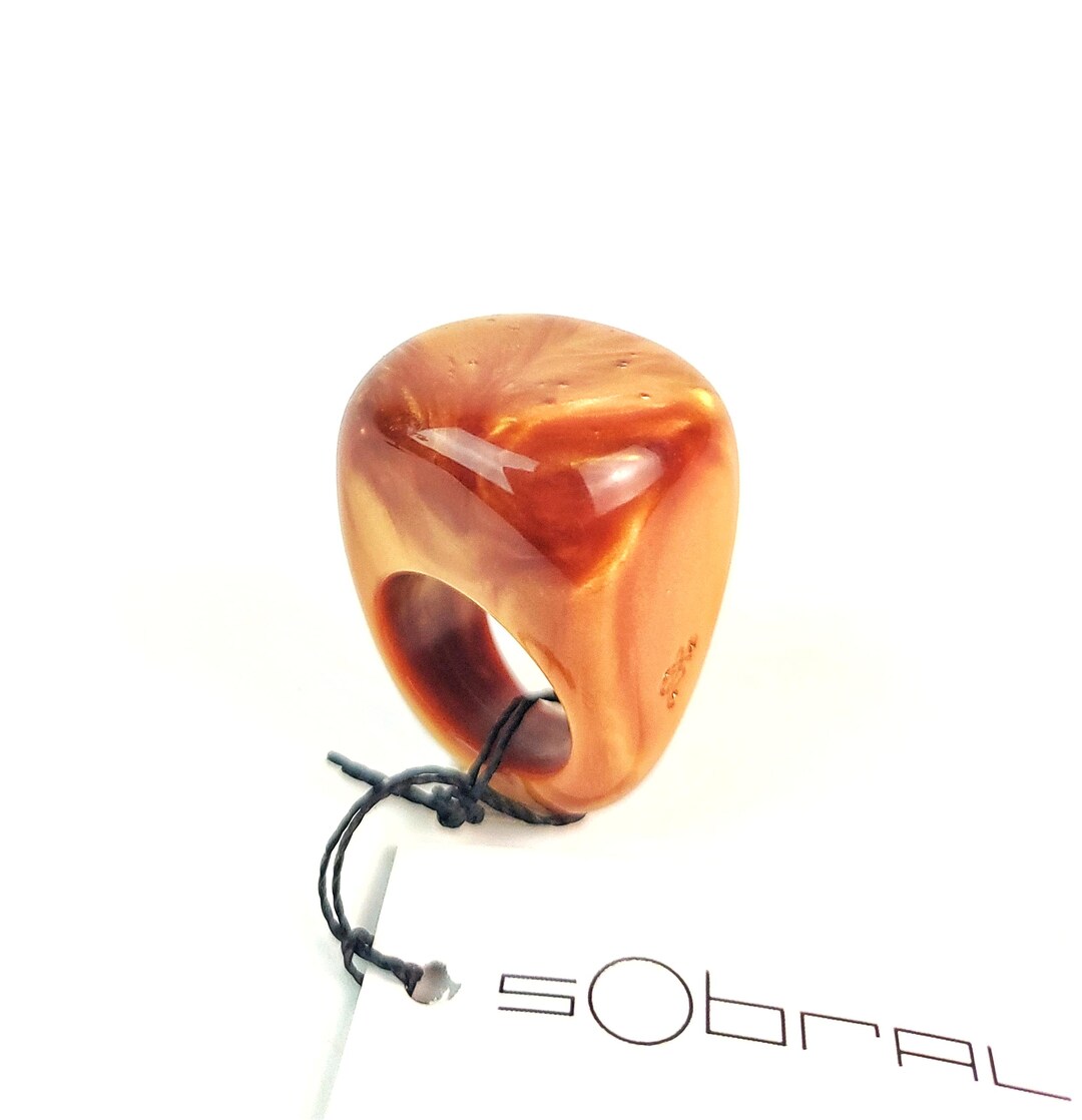 Sobral Honey Wave Shimmering Brown Artist Made Statement Ring Size 7 - Etsy