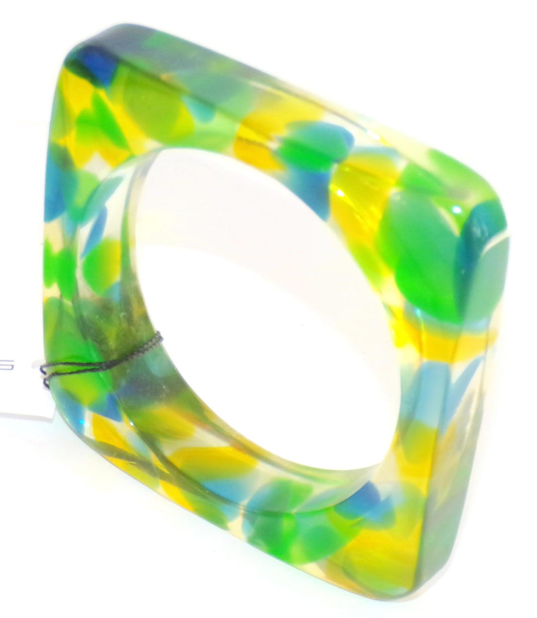 Sobral Abstrato Quadrada Green Blue & Yellow Inclusion Artist Made ...