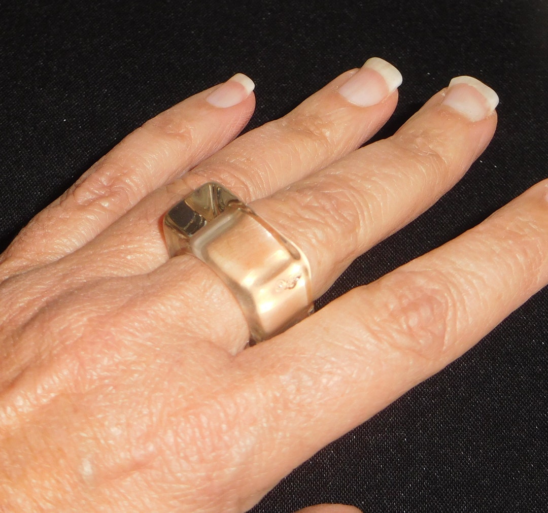 Sobral Classicos Quadrado Clear Square Artist Made Statement Ring - Etsy