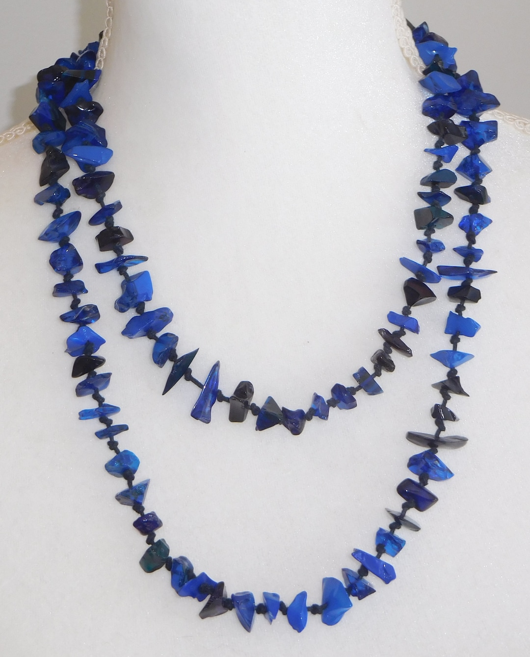 Sobral Orient Express Zambia Royal Blue Mix 47" Bead Artist Made ...