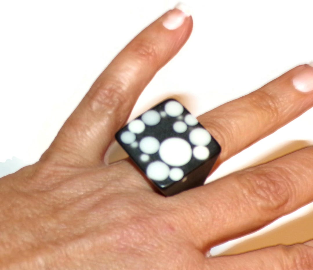 Sobral Rare Bolinhas Carre Matte Black and White Polka Dot Artist Made ...