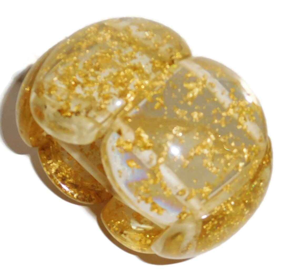 Sobral Metalique Metis Large Chunky Clear & Gold Beads Artist - Etsy