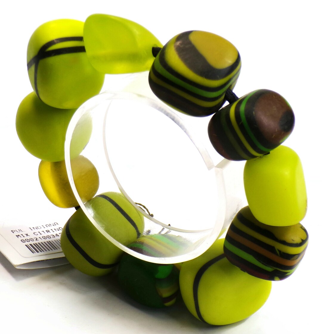 Sobral Aventuras Indiana Citrano Green Mix Chunky Bead Artist Made ...