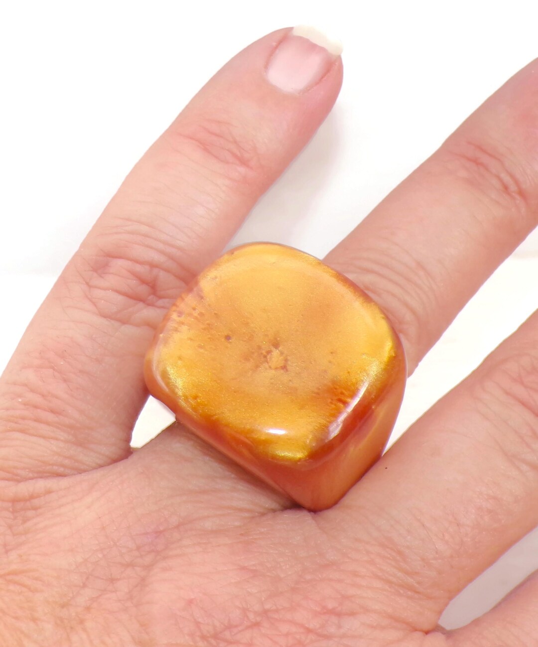 Sobral Honey Wave Shimmering Brown Artist Made Statement Ring Size 8.5 ...