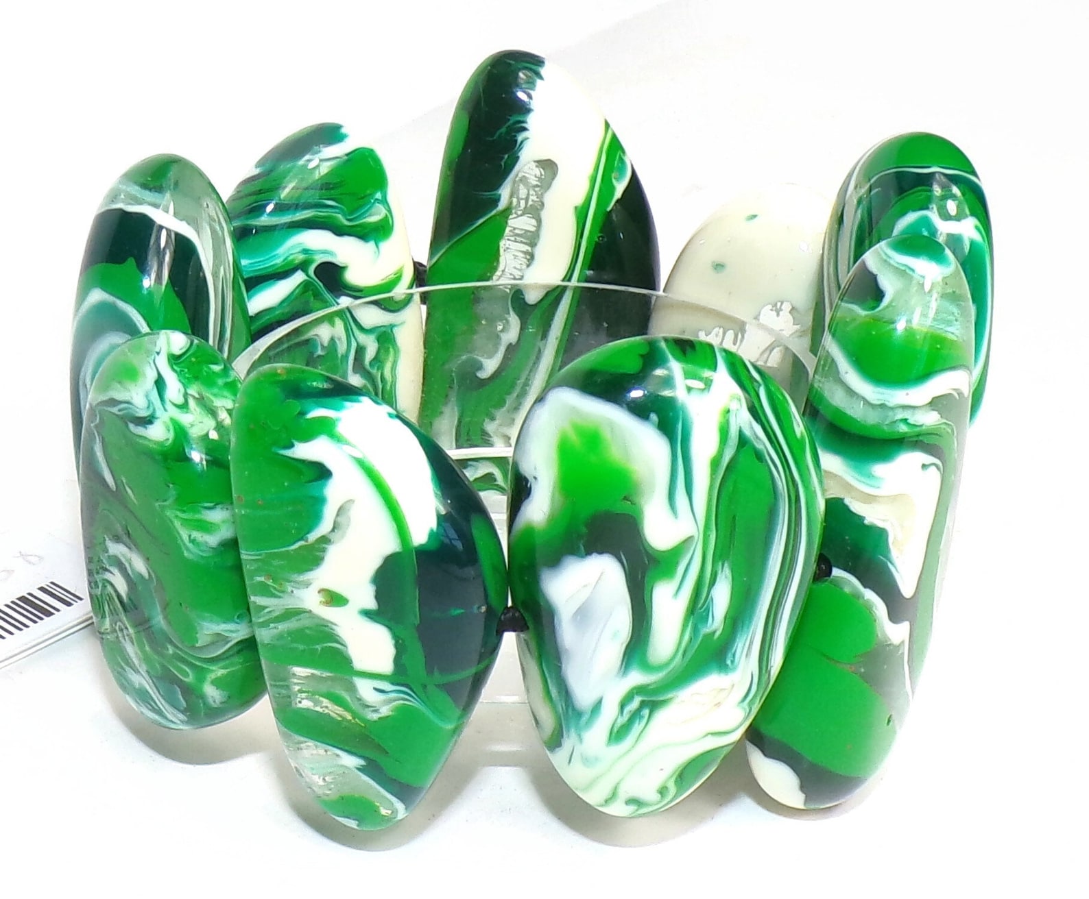 Sobral Onda Reversible Large Marbled Green Beads Artist Made Statement ...