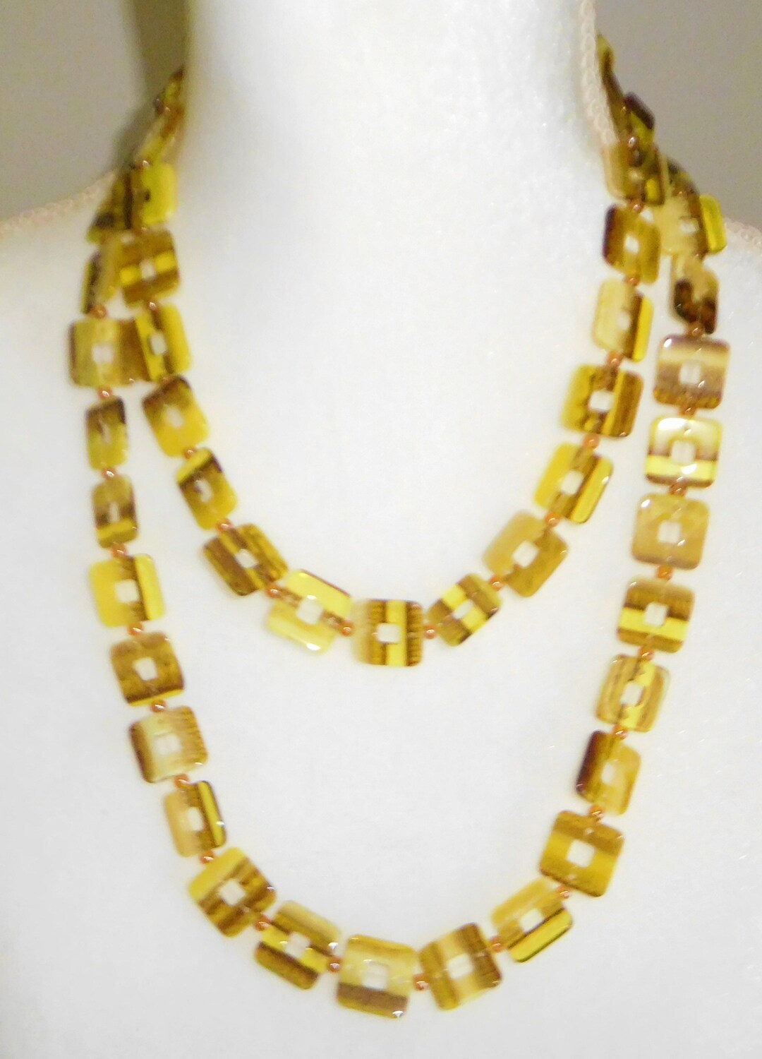 Sobral Pitagoras Longo L2 Earthy Hue Terra Square Beads Artist Made 48 ...
