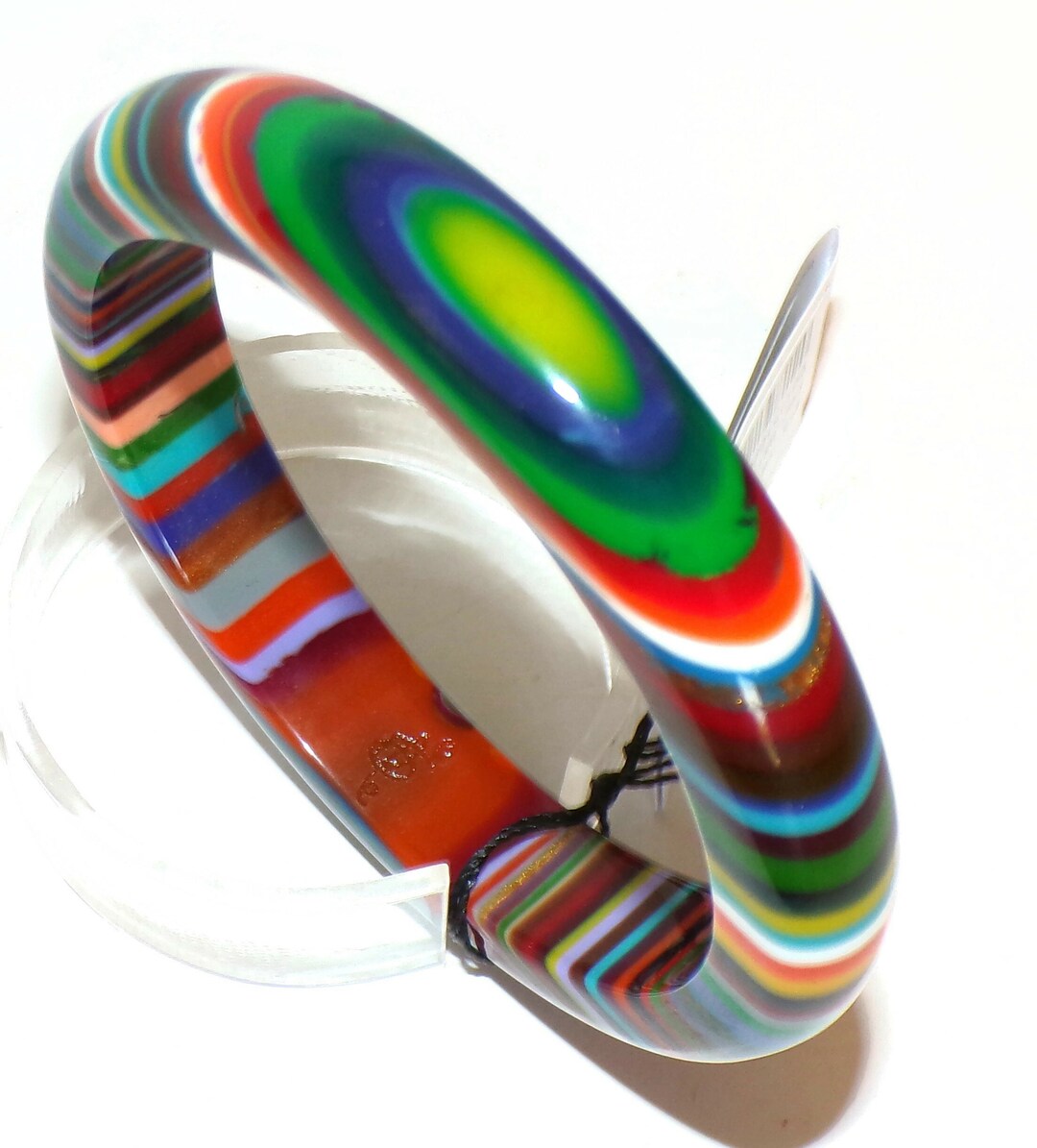 Sobral Pop Art Day PB14 Rainbow Stripe & Eye Artist Made Bangle ...