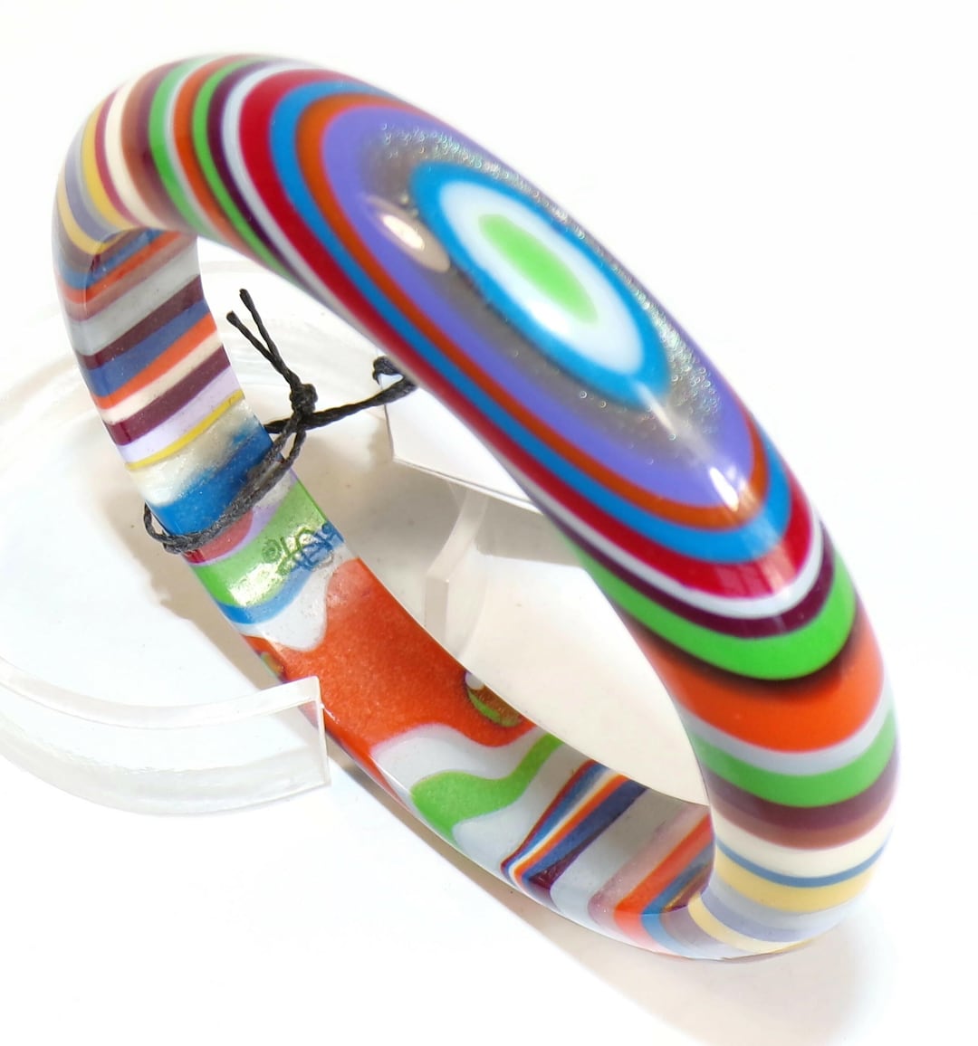 Sobral Pop Art Day PB14 Rainbow Stripe & Eye Artist Made Bangle ...