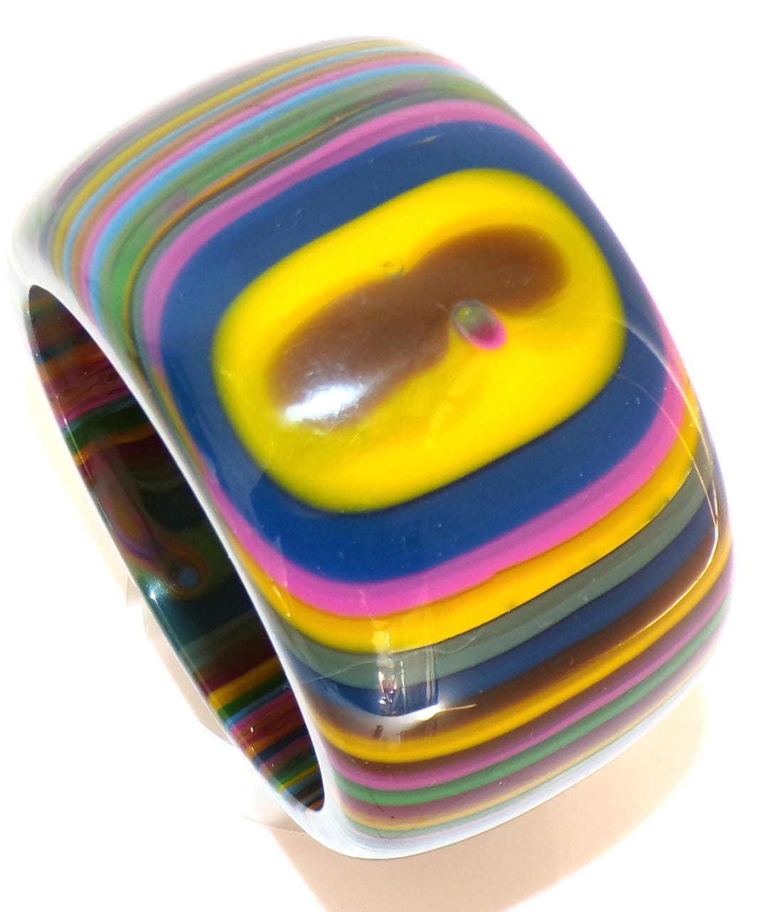 Sobral Pop Art PB50 Multicolor Stripes & Eye Artist Made Bangle ...