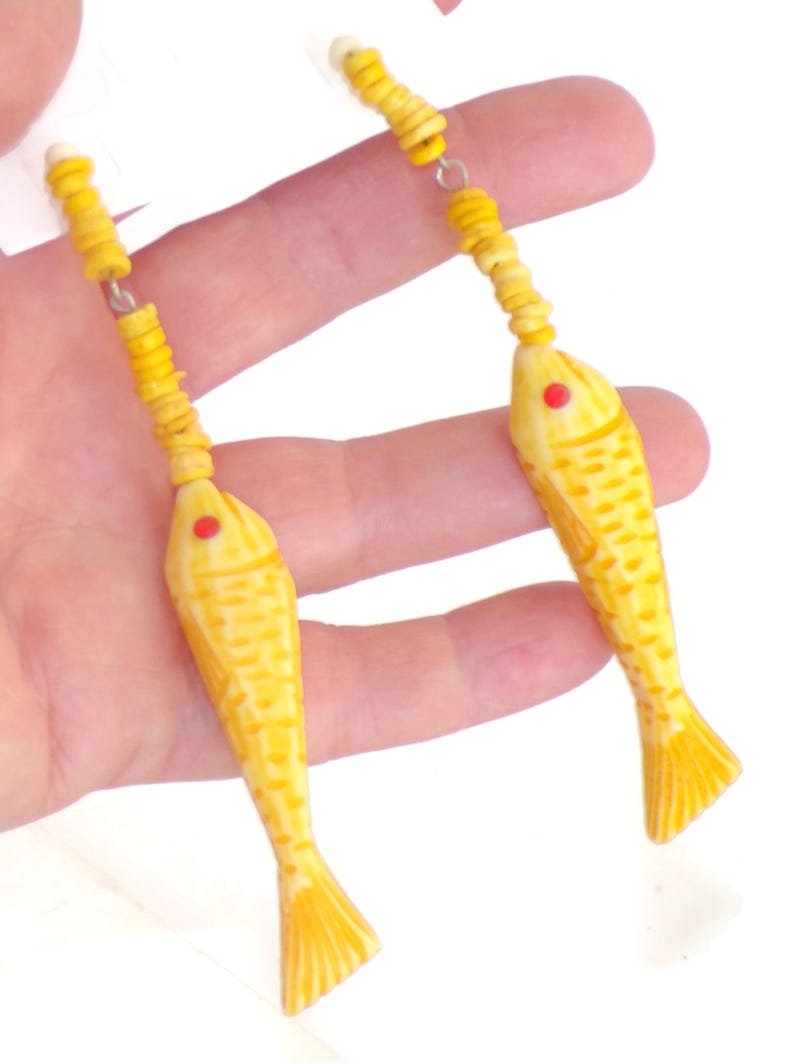 Sobral Sealife Peixe Caught Yellow Fish W Red Rhinestone Eye Artist ...