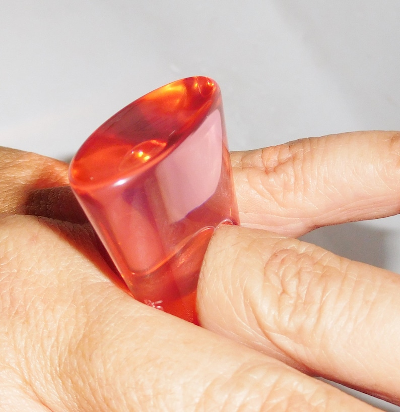 Sobral Translucite Godu Clear Peachy Pink Statement Artist Made Ring ...