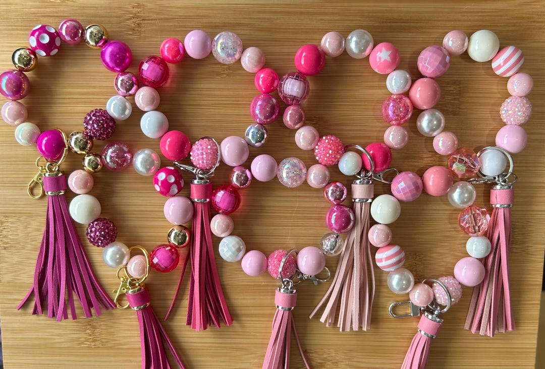Handmade Beaded Wristlet Keychain | Tassel Accessory - Etsy