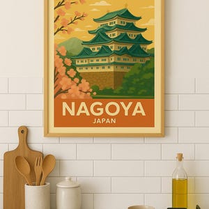 Nagoya Japan Travel Poster – Vintage Castle Art Print - Etsy