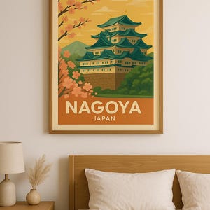 Nagoya Japan Travel Poster – Vintage Castle Art Print - Etsy