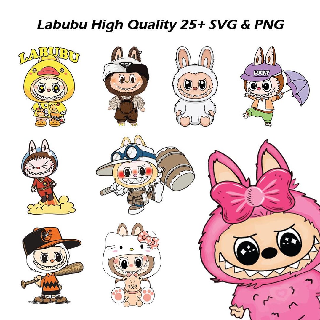 50+ Labubu SVG, PNG Bundle | Cute Labubu Character Vector for Cricut ...