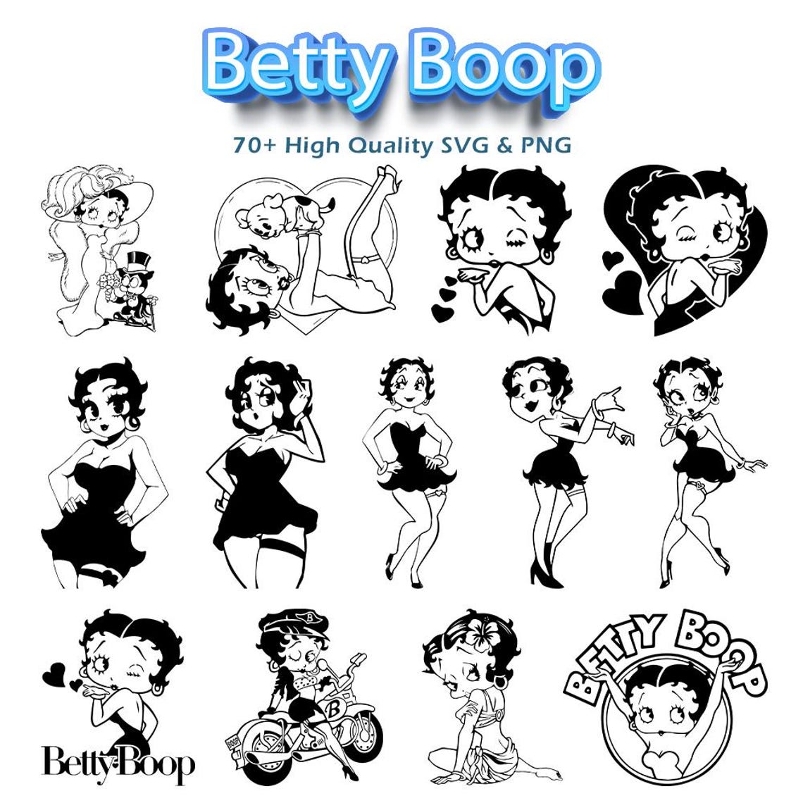 Betty Boop PNG Bundle – Sublimation & DTF Designs for T-shirts ...