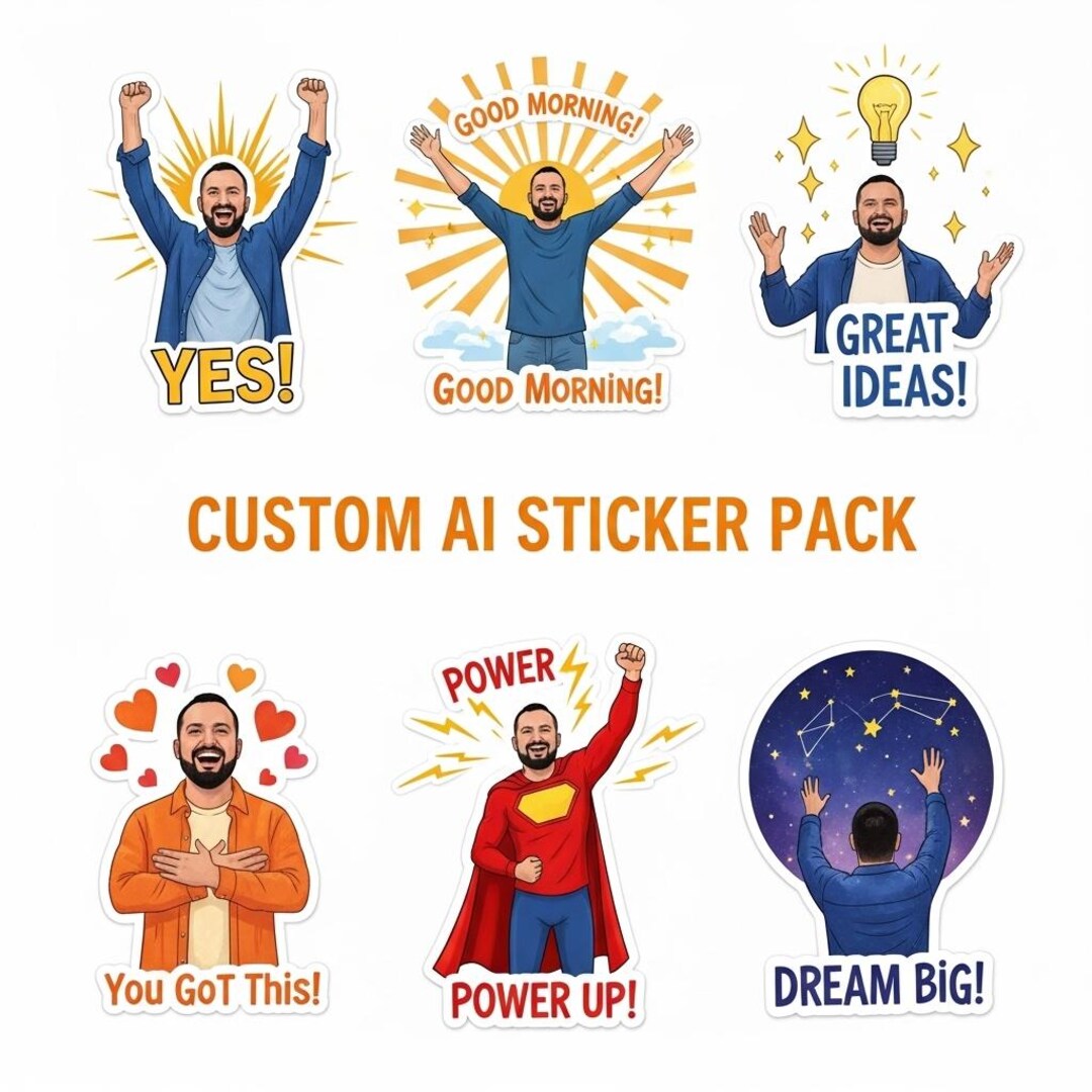 Personalized Photo Sticker Book | Custom Face Stickers (digital ...