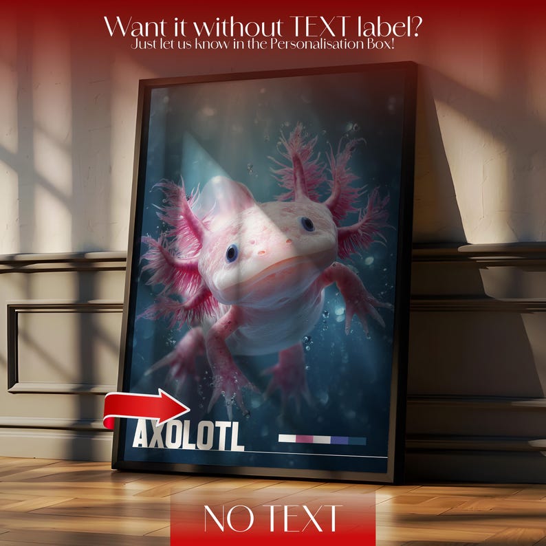 Axolotl Framed Poster: Kids Room Smiling Salamander Wall Art - Etsy