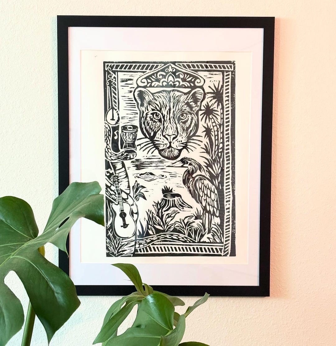 Florida Music & Nature Linocut - Etsy