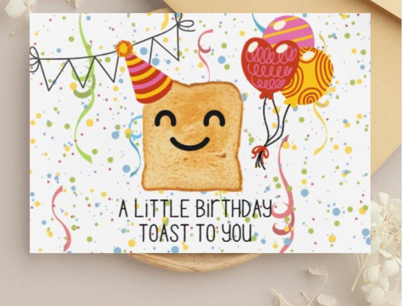 Funny Birthday Toast Card: Customizable Pun Card (digital Download) - Etsy