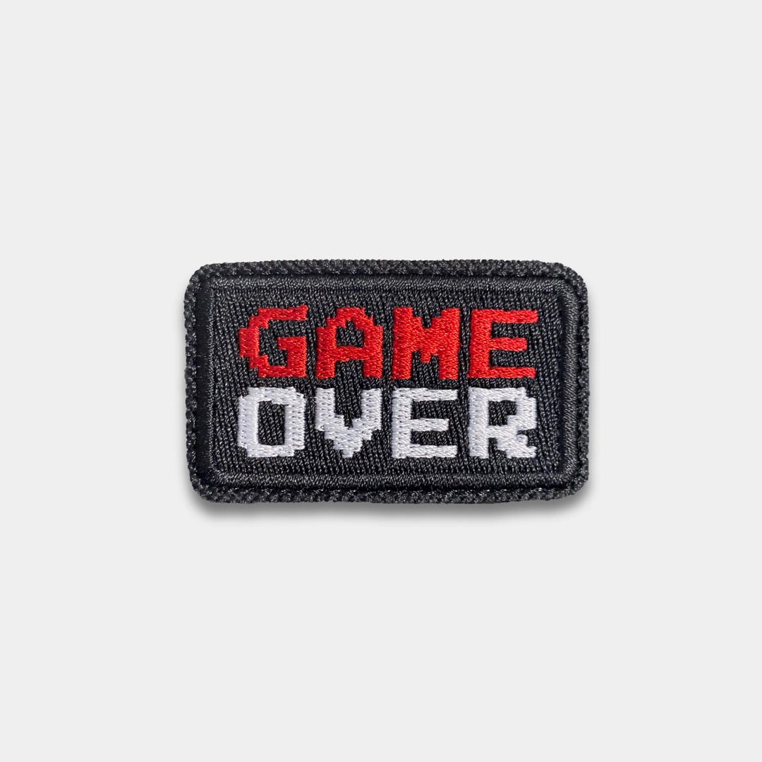 Game Over Patch: Retro Gaming Embroidery - Iron On/sew-on/hook and Loop ...