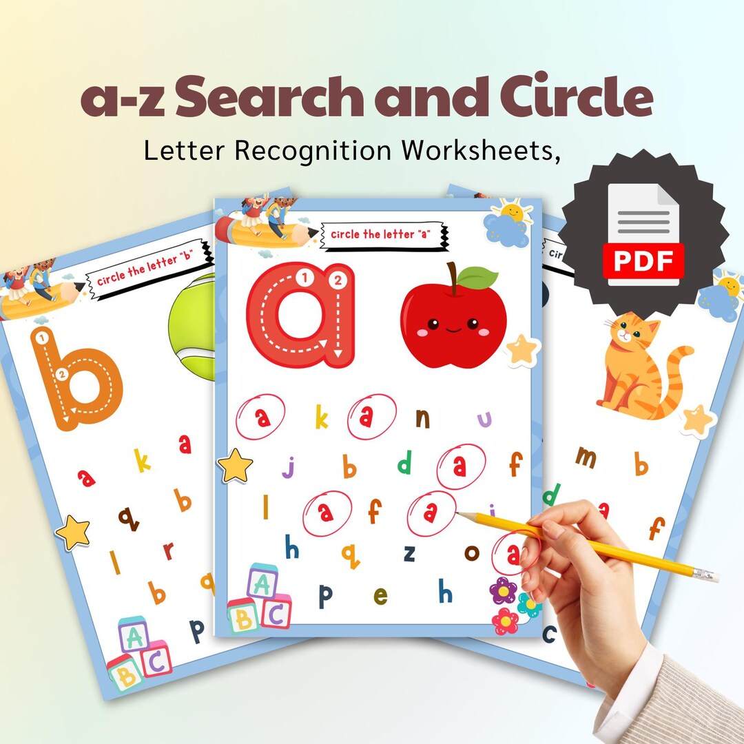 A-z Lowercase Letter Recognition Worksheets, Search and Circle ...