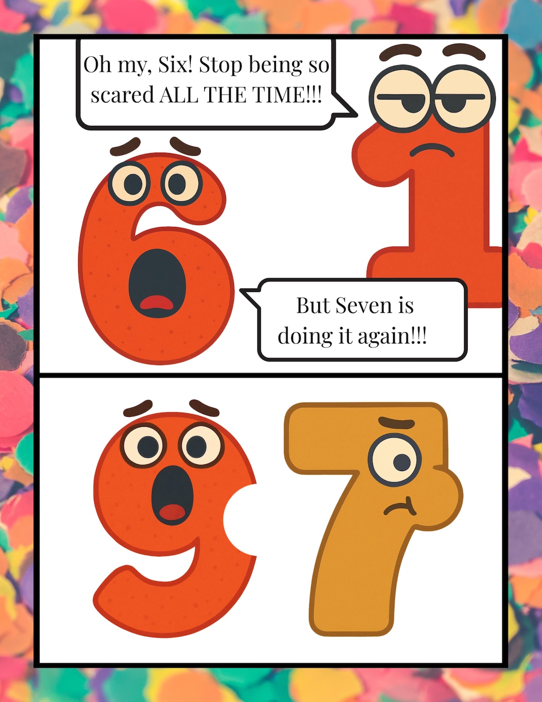 Fun Learning Space Poster – "seven Ate Nine" Spoof Joke for Kids With ...