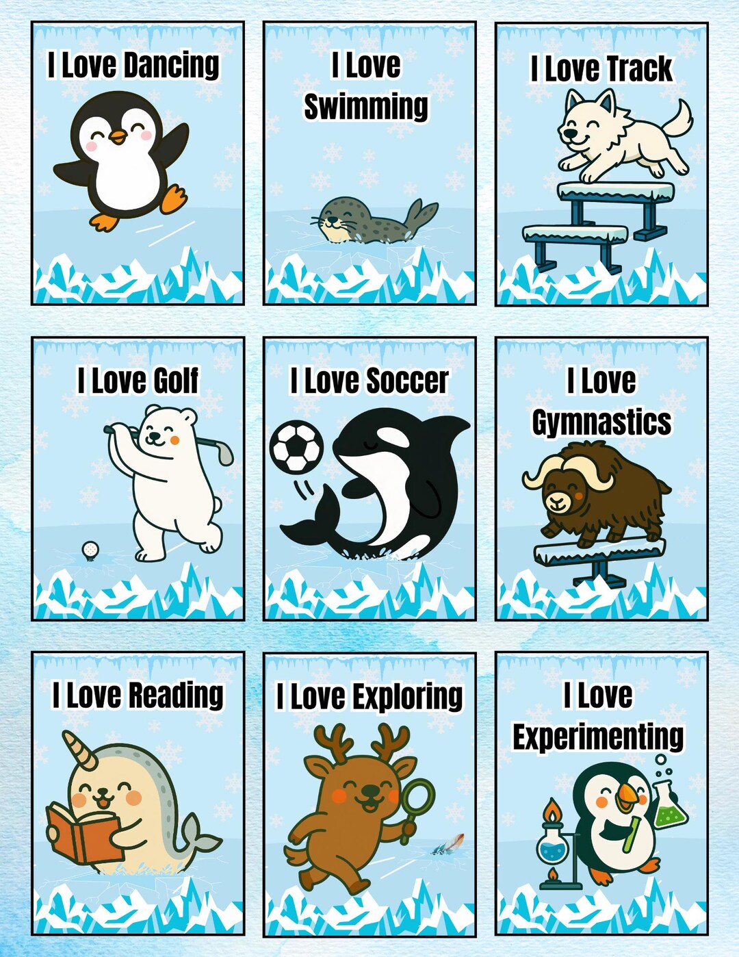 Arctic Animal Activity Posters 20-pack – Kids Sports & Hobby Wall Art ...