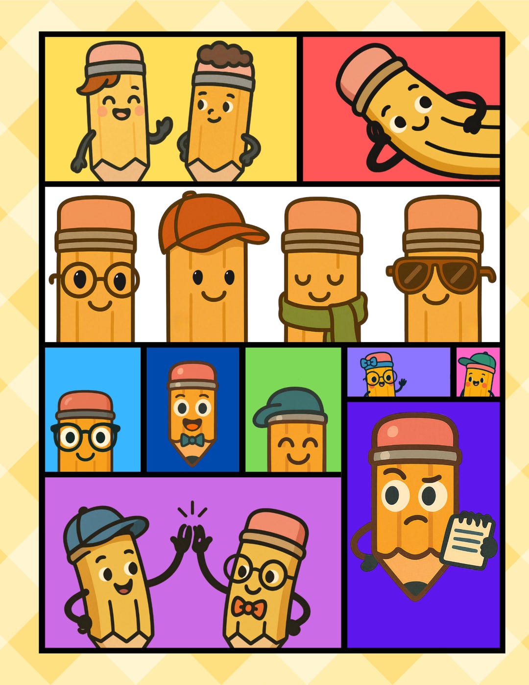 Classroom Decoration Poster – 15 Different Silly Pencil Friend ...