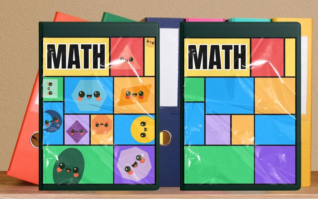 Math Binder Covers for Kids – 2 Pack Printable School Binder Covers ...