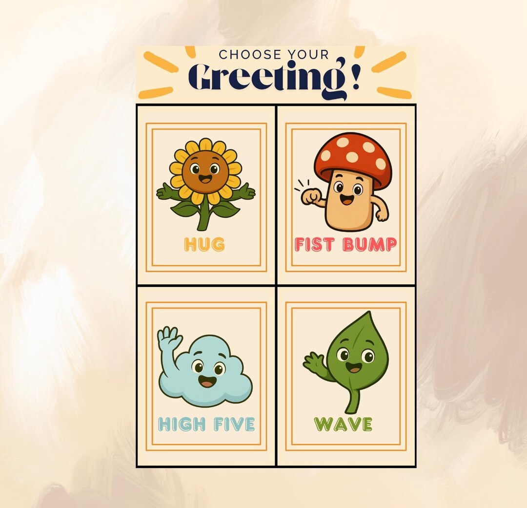 Fun Classroom Greeting Poster – 4 Nature-inspired Characters for ...