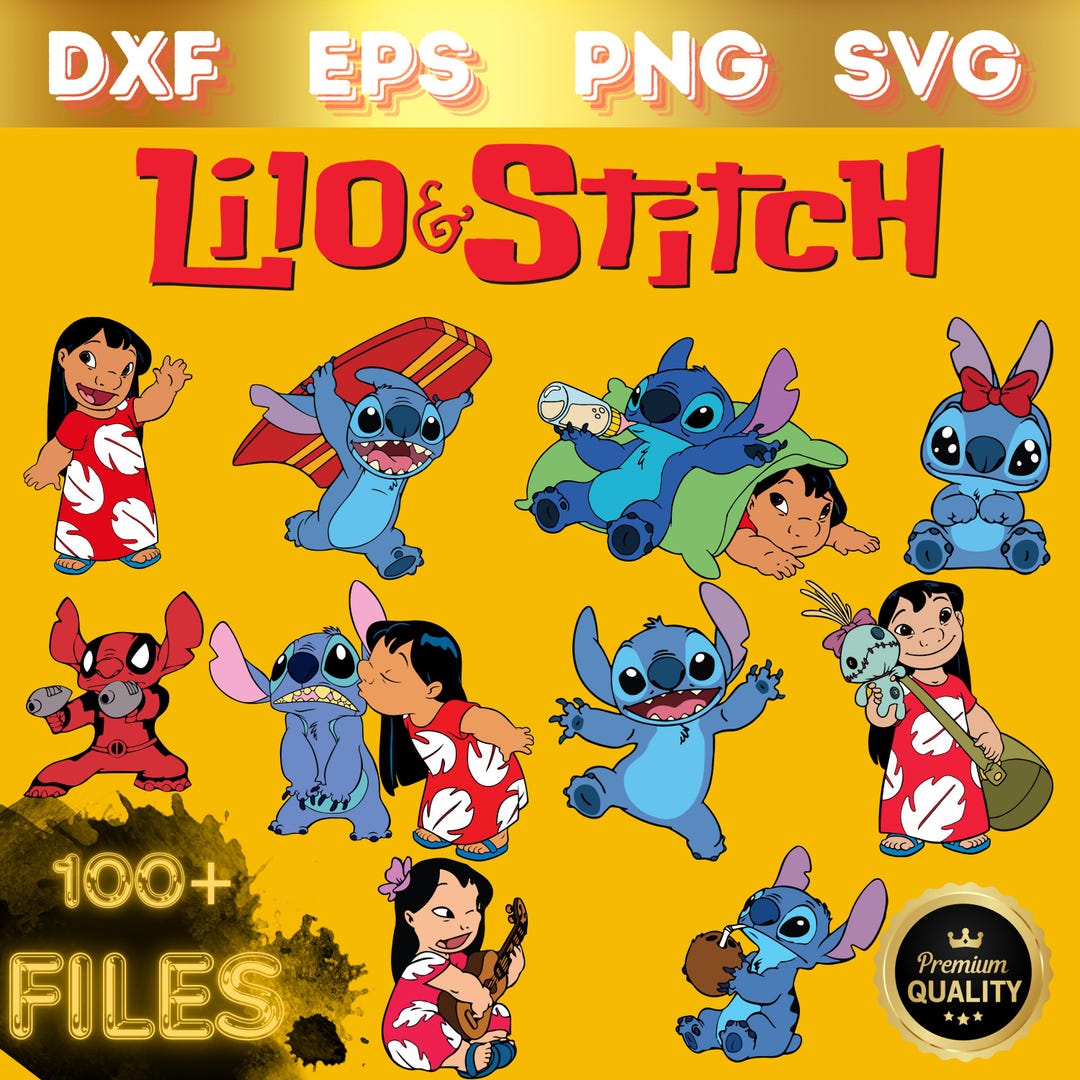 Lilo & Stitch Clipart Bundle (svg, Png, Eps, Dxf) (digital Download) - Etsy