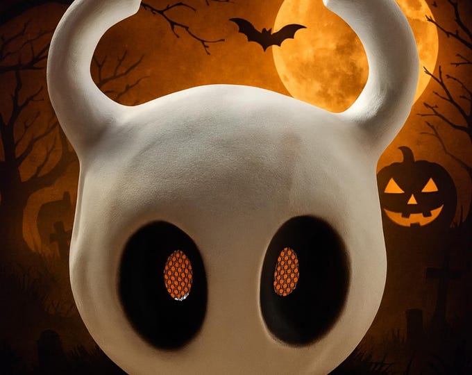 Hollow Knight Mask – Cosplay & Halloween Accessory – White Ghost Horns ...