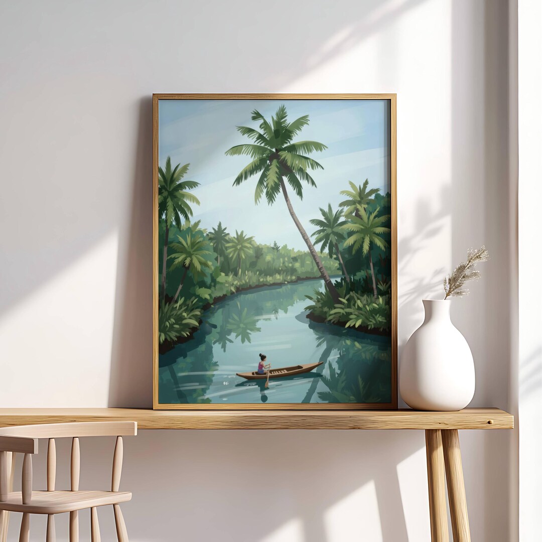 Kerala Art Print: South Asian Travel Poster (digital Download) - Etsy
