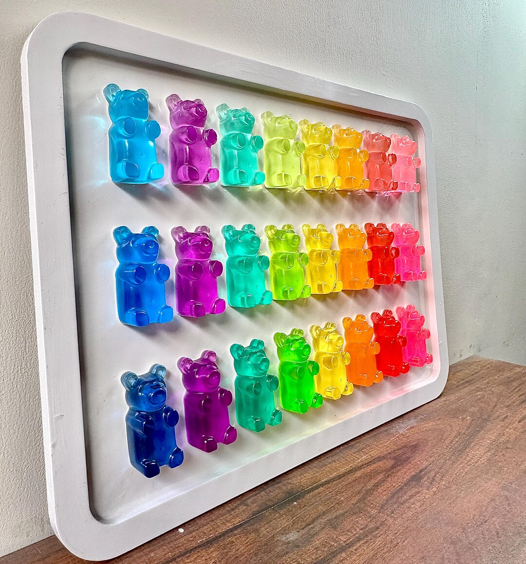 Resin Gummy Bear Wall Art| Rainbow Gummy| Kids Room Decor| 3D Pop Art ...