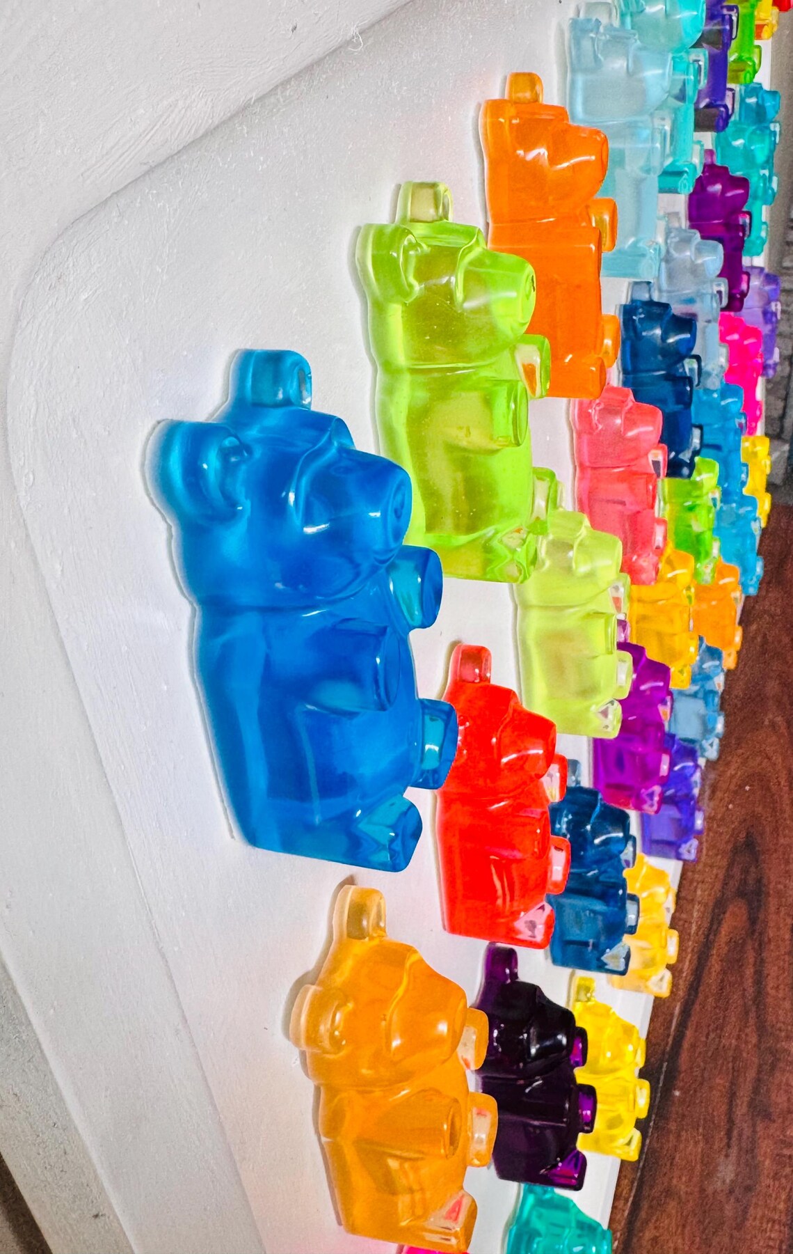 Colorful 3D Gummy Bear Wall Art – Resin Candy Decor – Rainbow Gummy ...