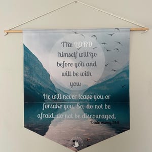 Deuteronomy 31:8 Religious Wall Art Pennant, the Lord Himself Will Go ...