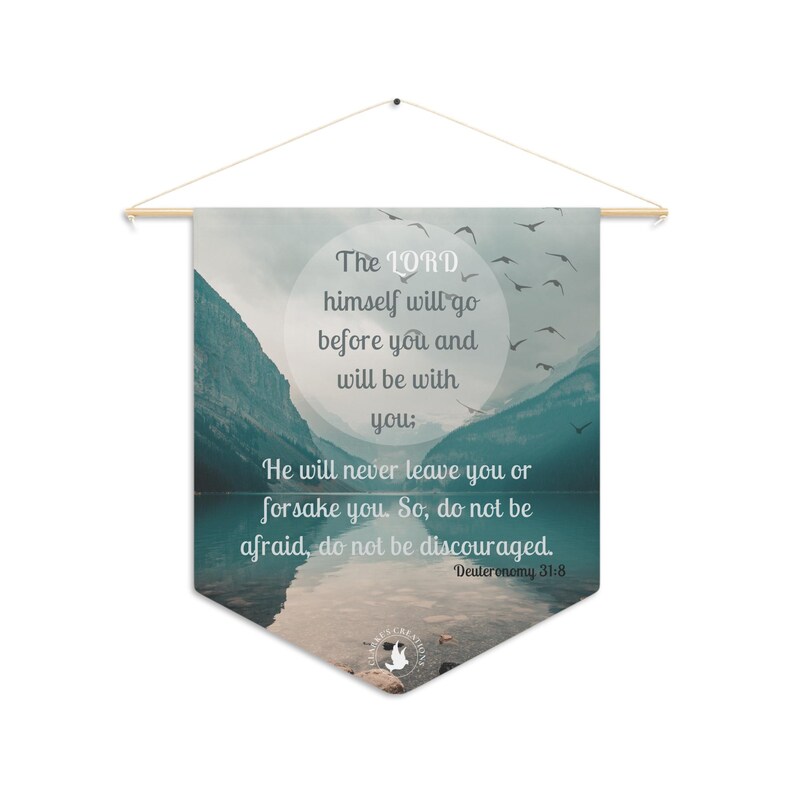 Deuteronomy 31:8 Religious Wall Art Pennant, the Lord Himself Will Go ...