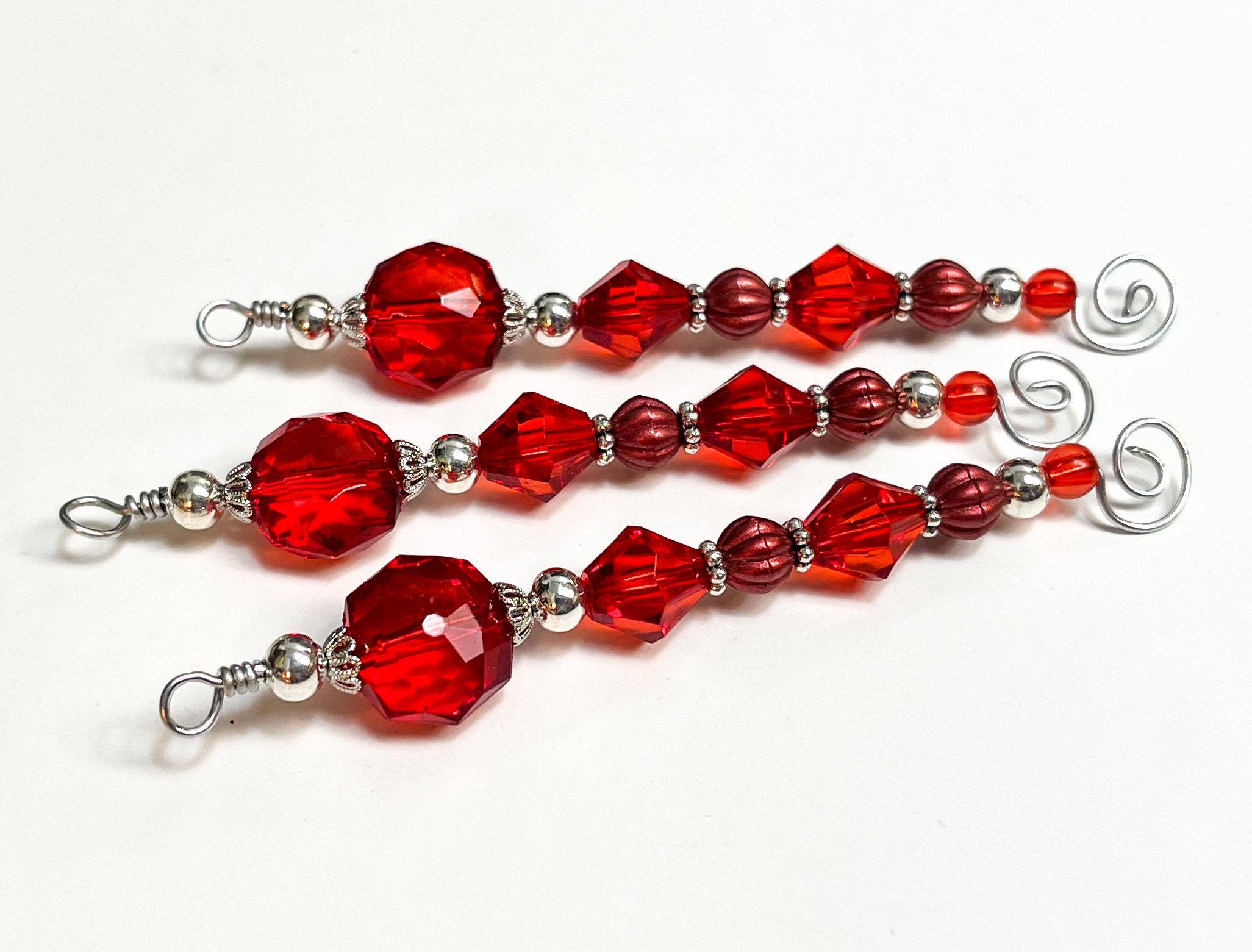 Red and Silver Christmas Icicle Ornaments Icicles Winter Wonderland Old ...
