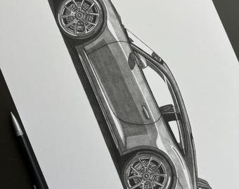 Porsche 911 GT3 (992 Generation) Drawing 2 of 2 - Etsy