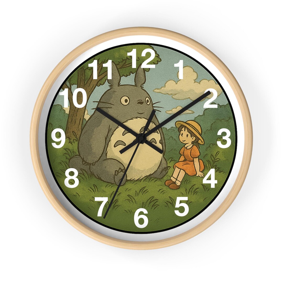 Totoro Wall Clock: Whimsical Anime Decor, Nature Scene - Etsy