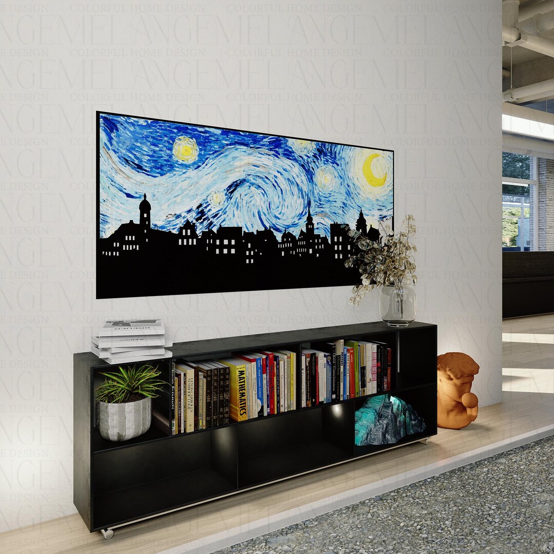Van Gogh Starry Night Metal Wall Art: Industrial Cityscape Decor - Etsy