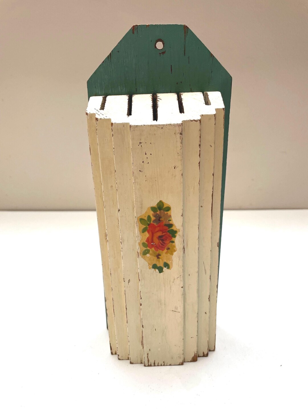 Vintage Farmhouse Wooden Decoupage Hanging Knife Block - Etsy