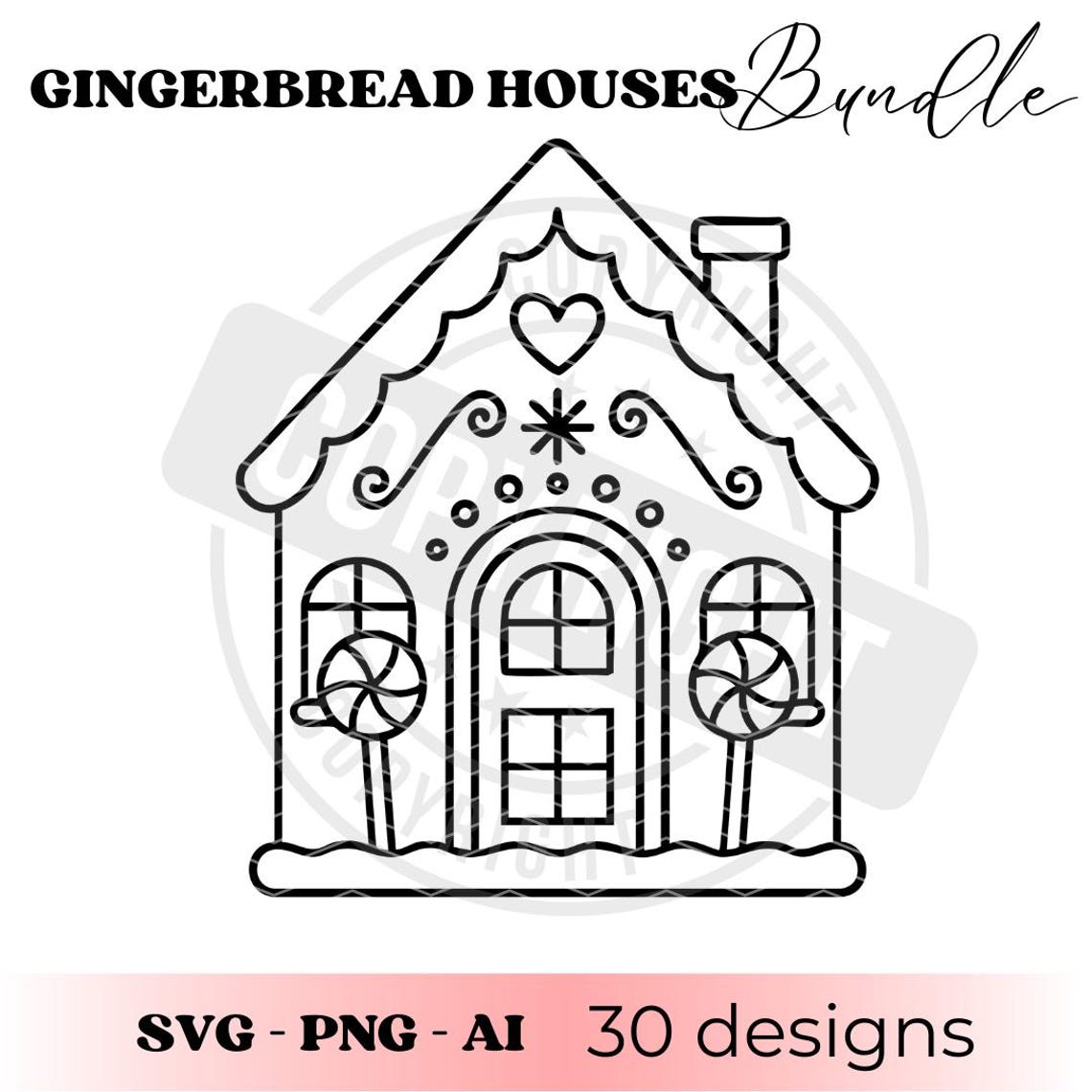 Gingerbread House SVG Bundle | 30 Christmas Gingerbread House Designs ...