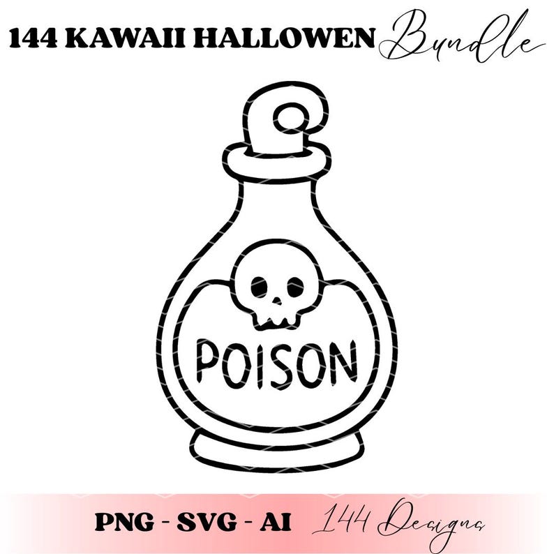 144 Kawaii Halloween Clipart Bundle SVG PNG – Cute Ghosts Witches ...