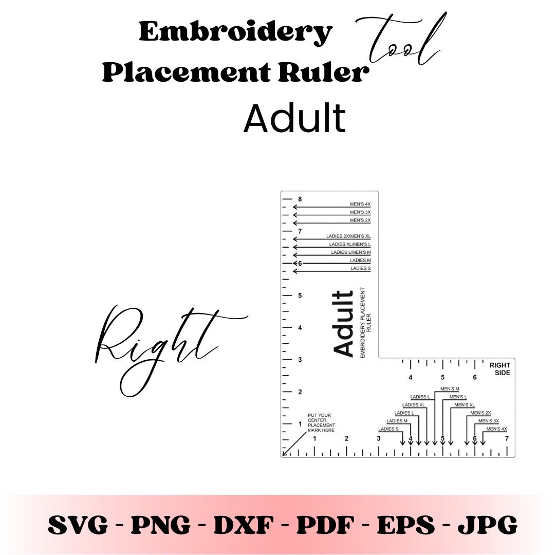 Adult Embroidery Placement Ruler Set | Left & Right Side Logo Placement ...