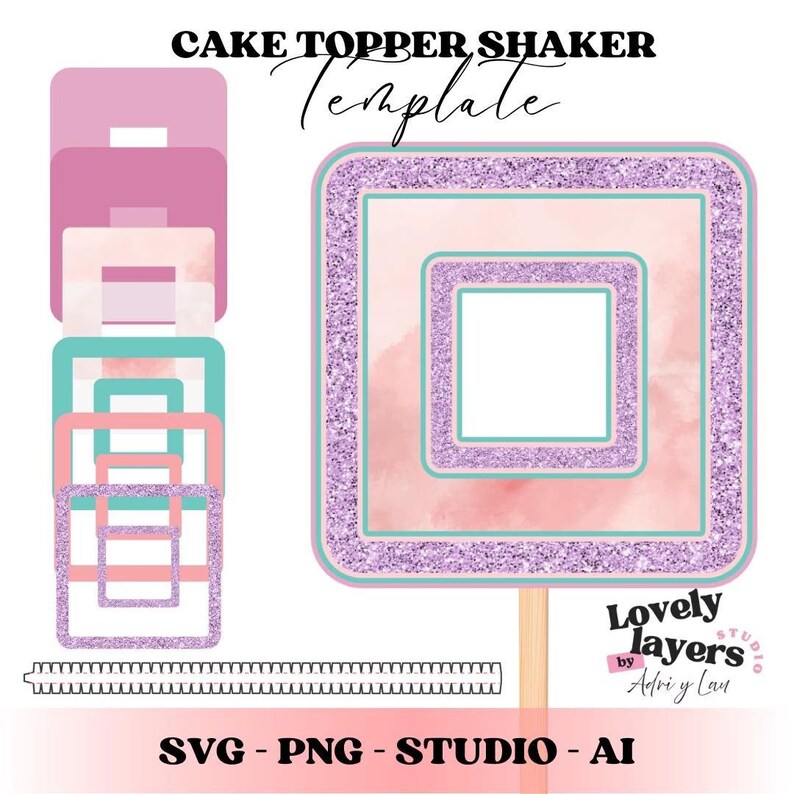 22 Cake Topper Shaker Templates, Layered SVG Designs, Scalloped Frames ...