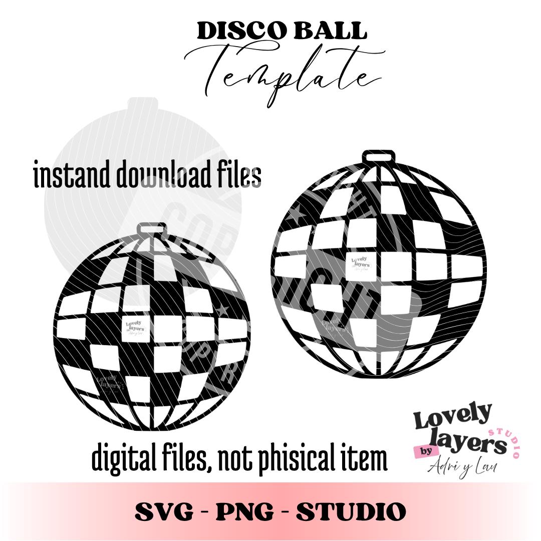 Disco Ball SVG Template | Mirror Ball Clipart | Digital Cutting File ...